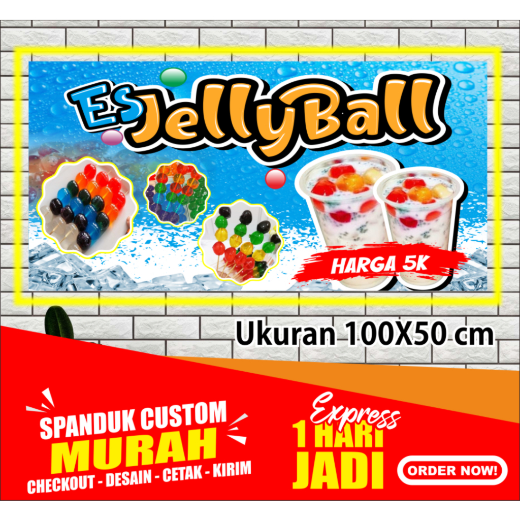 Jual Banner ES JELLY BALL, Spanduk ES JELLY BALL, ukuran 100x50cm, COD ...