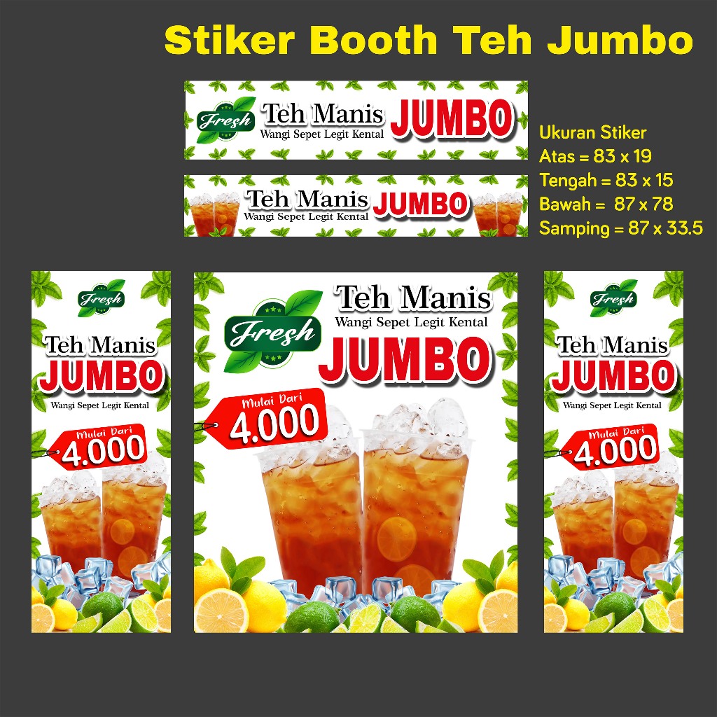 Jual Stiker Booth Jualan Teh Full Set | Shopee Indonesia