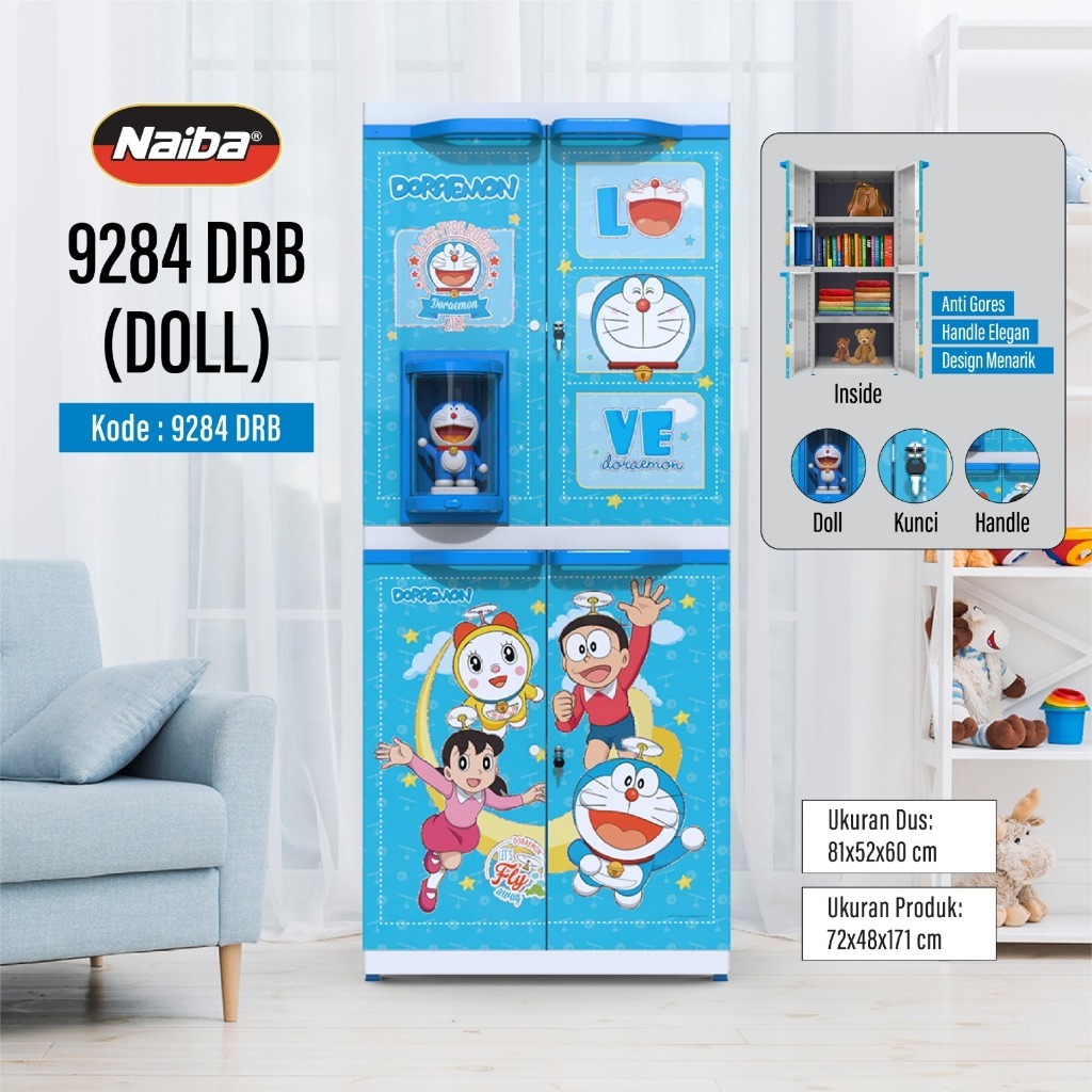 Jual NAIBA DOLL 9284 / 9254 - LEMARI PLASTIK NAIBA DOLL 3D HELLOKITTY ...
