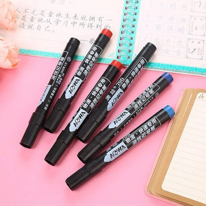 Jual AOWA Spidol Permanent/Spidol Hitam Biru Merah/Marker Permanent ...