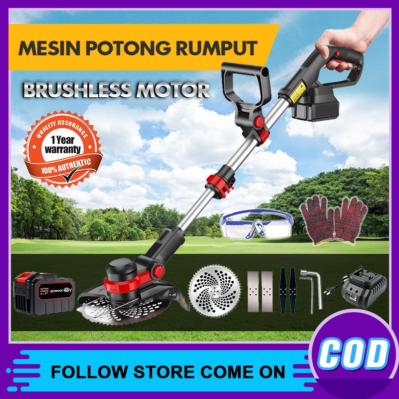 Jual IRONHOOF Mesin Pemotong Rumput 48V Potong Rumput Portable Taman ...