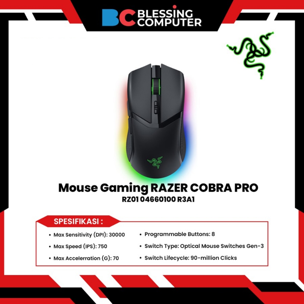 Jual Mouse Gaming RAZER COBRA PRO RZ01 04660100 R3A1 | Shopee Indonesia