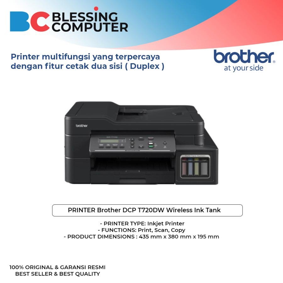 Jual PRINTER Brother DCP T720DW Wireless Ink Tank | Shopee Indonesia