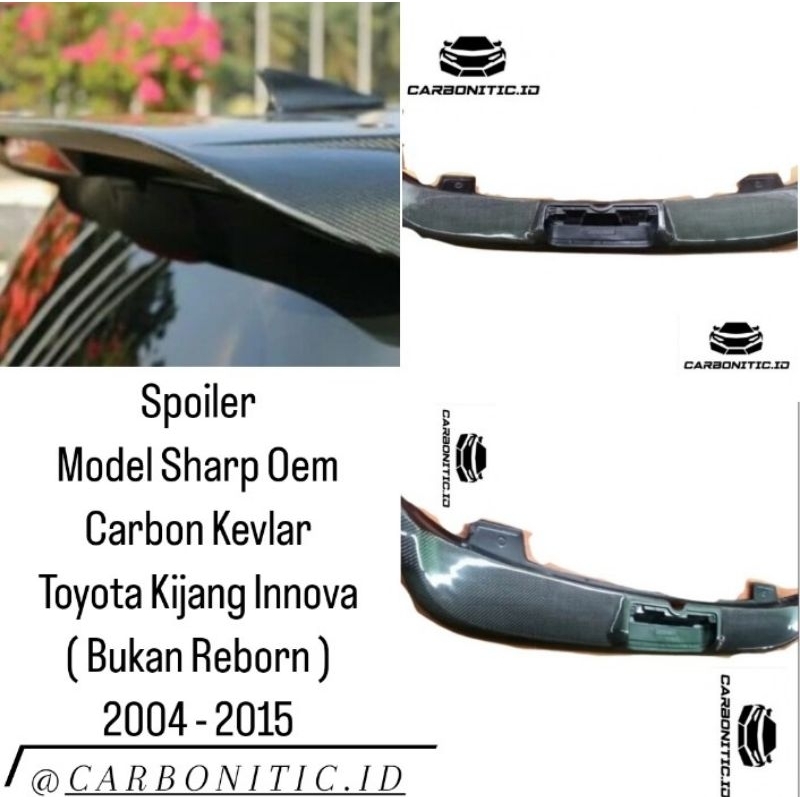Jual Spoiler Custom Model Sharp Toyota Kijang Innova 2004 - 2015 Carbon ...