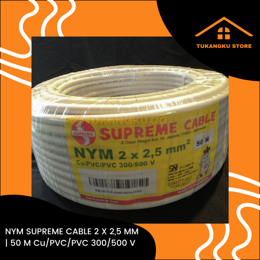 Jual NYM SUPREME CABLE / KABEL SUPREME 2 X 2,5 MM | 50 METER | Shopee ...