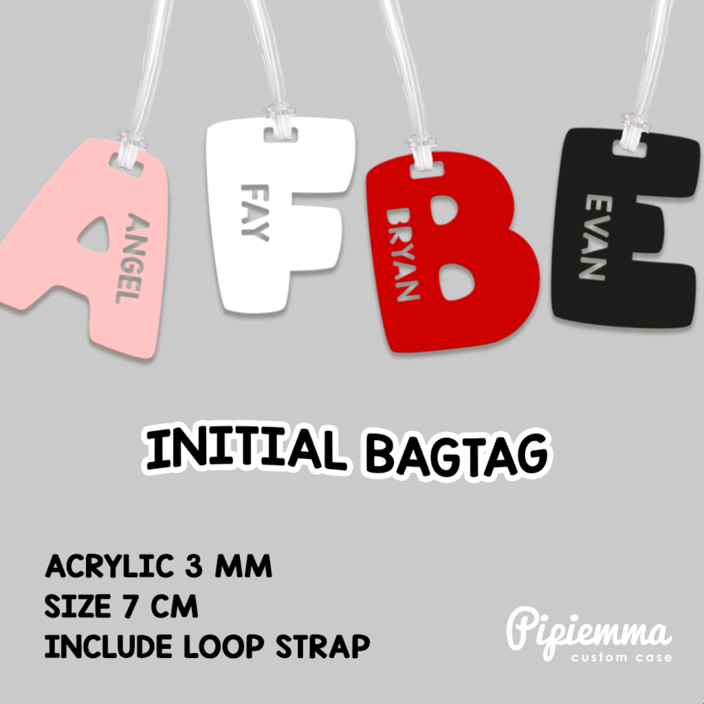 Jual Bagtag Initial Alphabet Lasercut Luggage Tag Koper Gantungan Tas ...