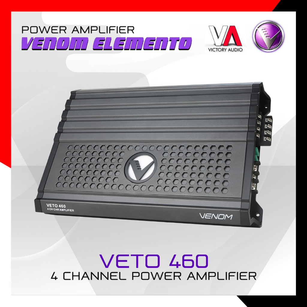 Jual Power Amplifier 4 Channel Audio Mobil VENOM ELEMENTO VETO 460 Bridgeable High Output ...