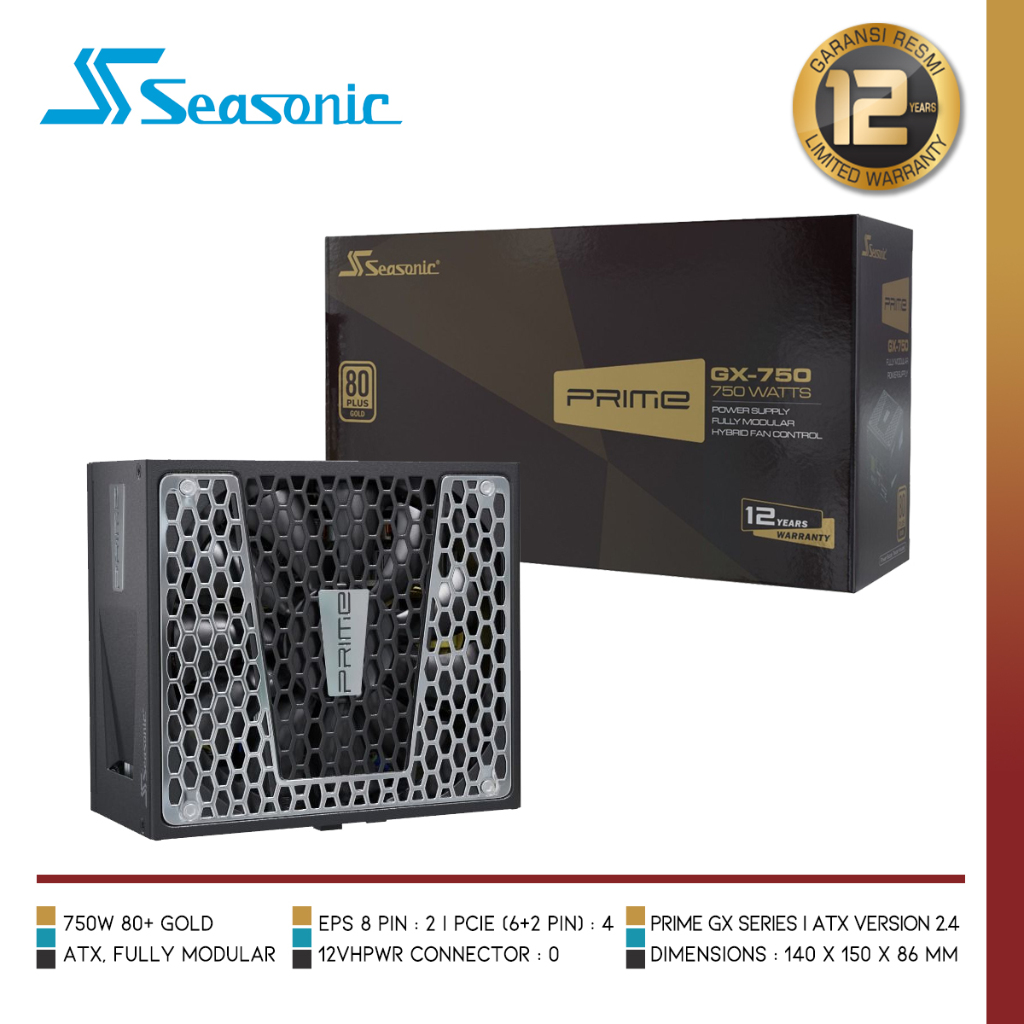Jual SEASONIC - PRIME GX-750 | PSU 750W 80+ Gold Fully Modular | Shopee ...