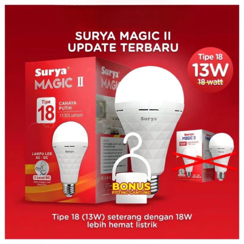 Jual LAMPU EMERGENCY LED BULD SURYA/Pana Genio/ Javotec MAGIC 9 12 18 ...