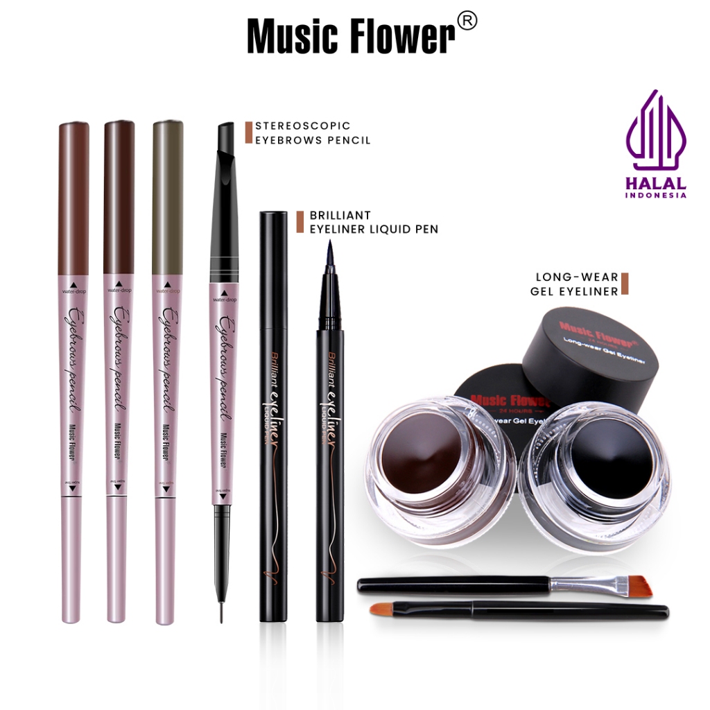Jual Music Flower Set: Stereoscopic Super Fine 1.5mm Eyebrow Pencil ...