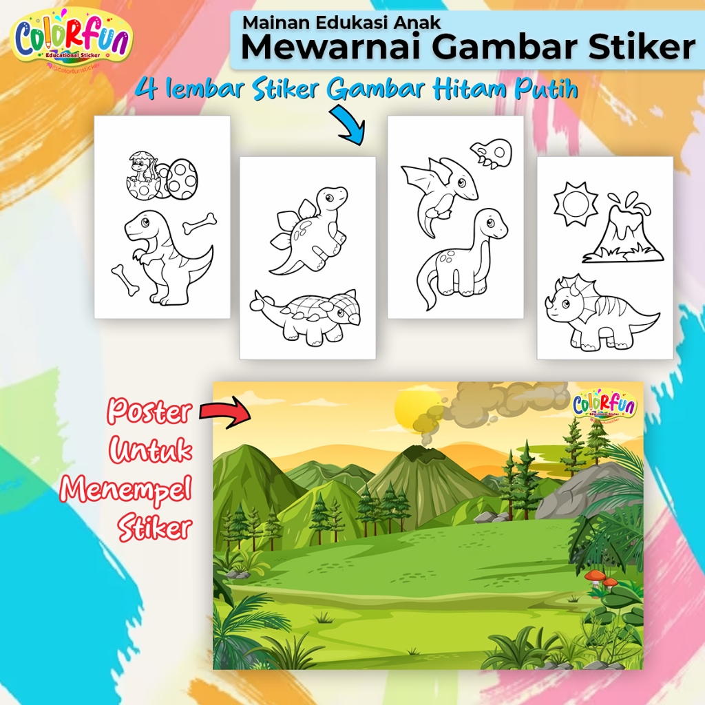 Jual Colorfun Educational Sticker - Mainan Edukasi Anak Mewarnai Gambar ...