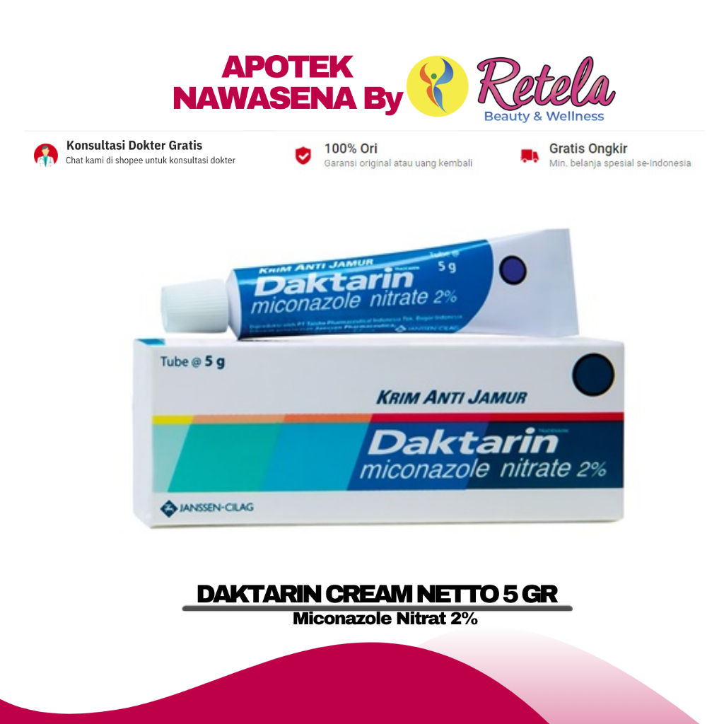 Jual DAKTARIN CREAM 5GR ( Miconazole Nitrat 2% ) | Shopee Indonesia
