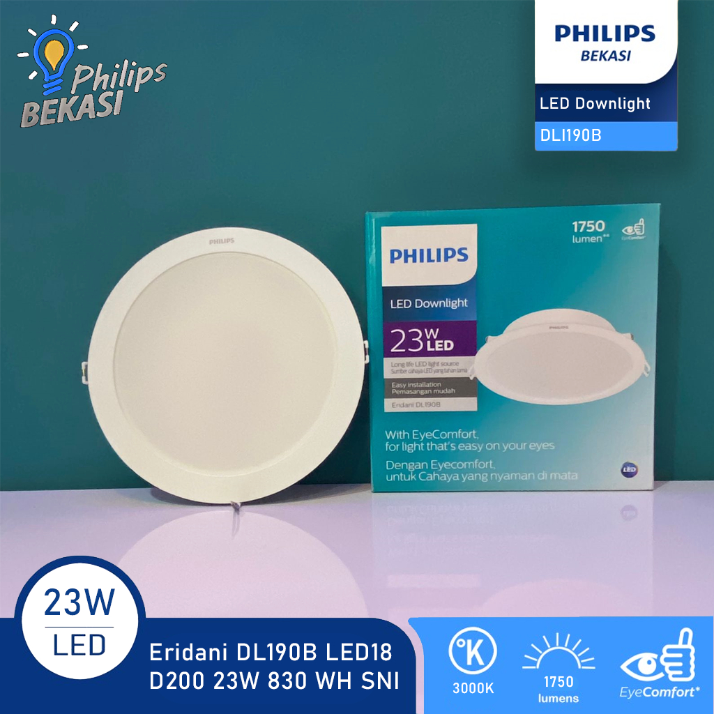 Jual Lampu Philips Downlight Eridani DL190B LED18 D200 23W 830 WH SNI | Shopee Indonesia