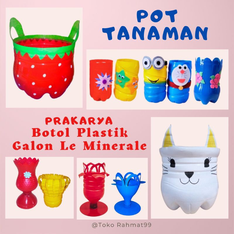 Jual PRAKARYA POT BOTOL PLASTIK | Vas Bunga | Pot Tanaman Besar | Pot ...