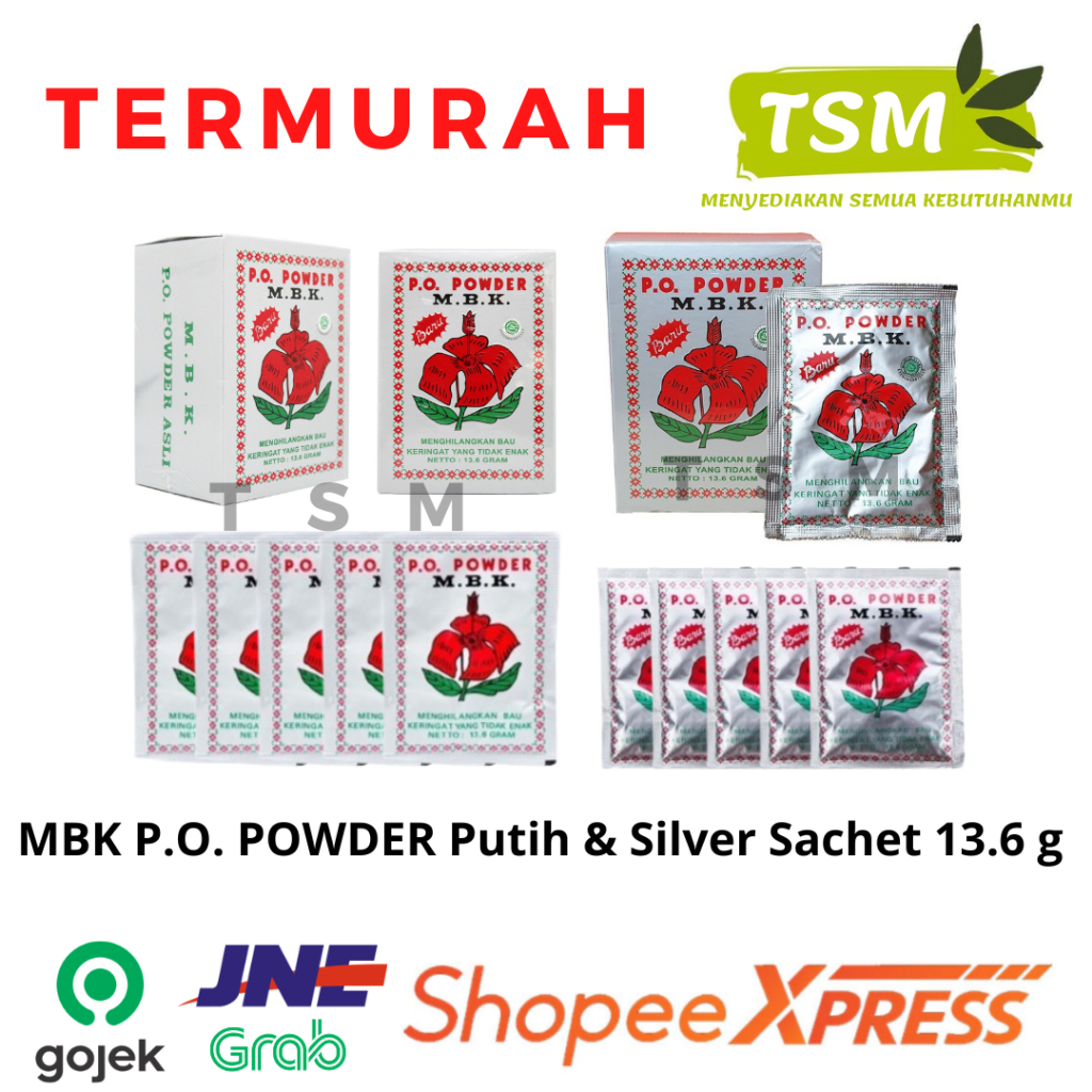 Jual MBK P.O. POWDER Putih & Silver Sachet 13.6 g | Shopee Indonesia
