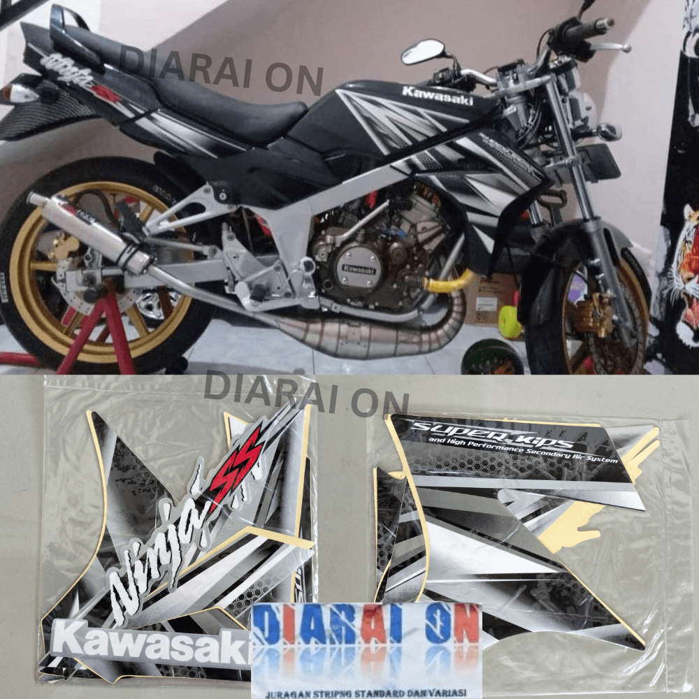 Jual Stiker Striping Kawasaki Ninja SS 2013 - Ninja SS 2014 full Hitam ...