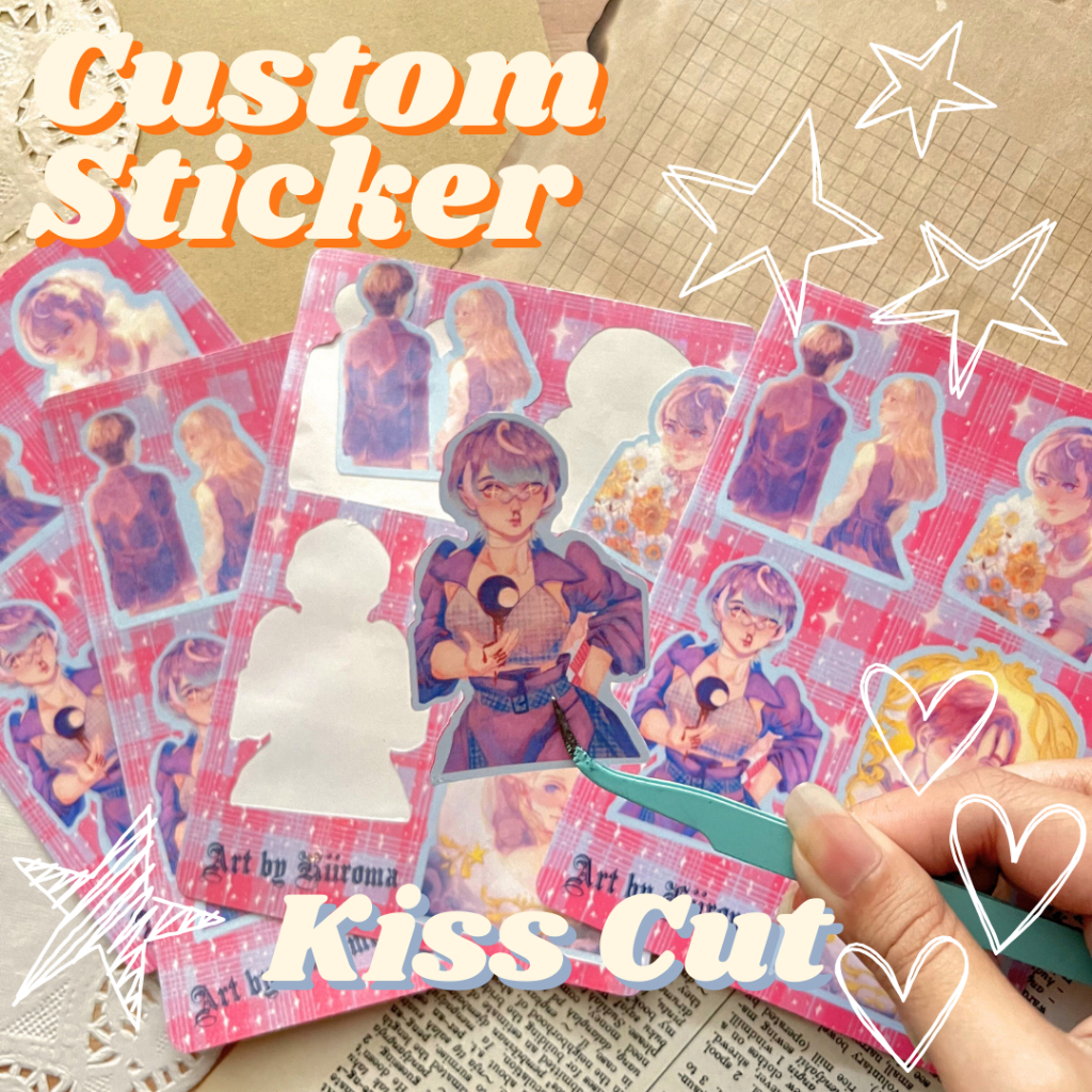 Jual Cetak Custom Sticker/ Label Vinyl Kiss Cut A6 | Shopee Indonesia