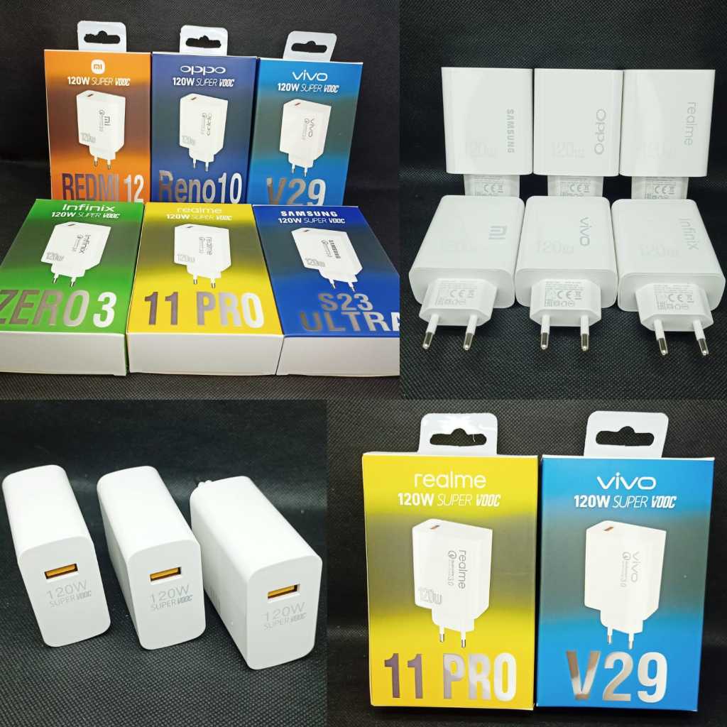 Jual Adapter Charger Fast Charging 120W Brand Hp Support Super VOOC ...