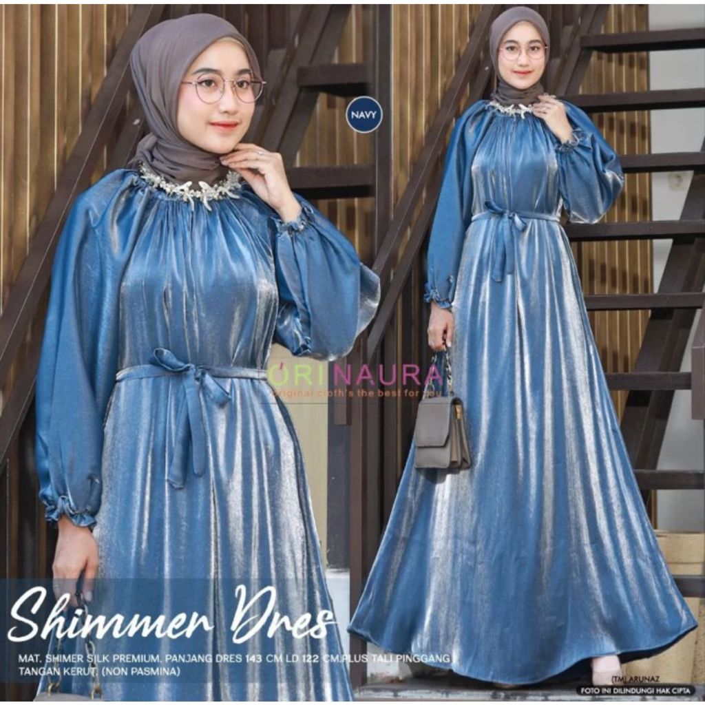 Jual Shimmer Dress Baju Gamis Wanita Bahan Cradenza Shimmer Silk ...