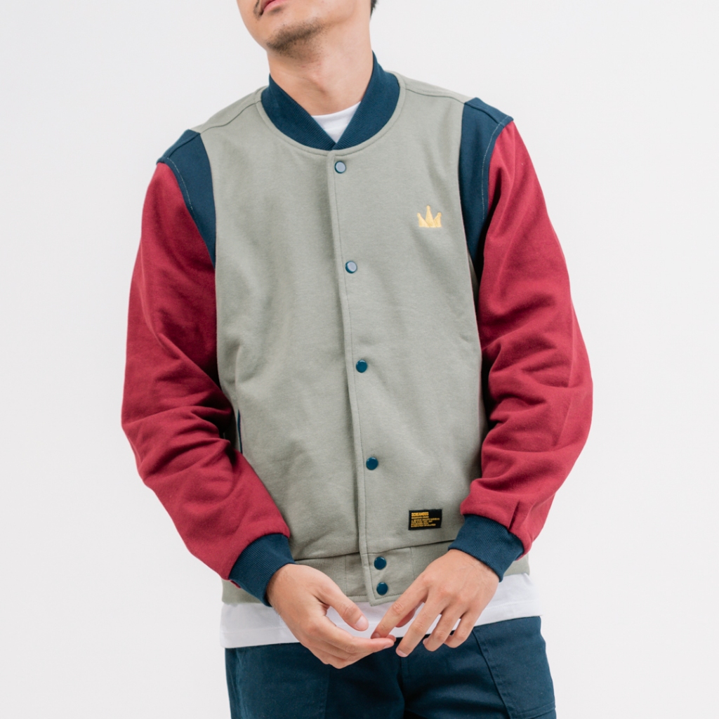 Jual Screamous Jacket Varsity FOOJIE OLIVE | Shopee Indonesia