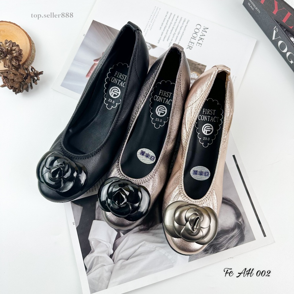 Jual FIRST CONTACT Sepatu Wanita Wedges Kulit Asli Flower FC 002 ...