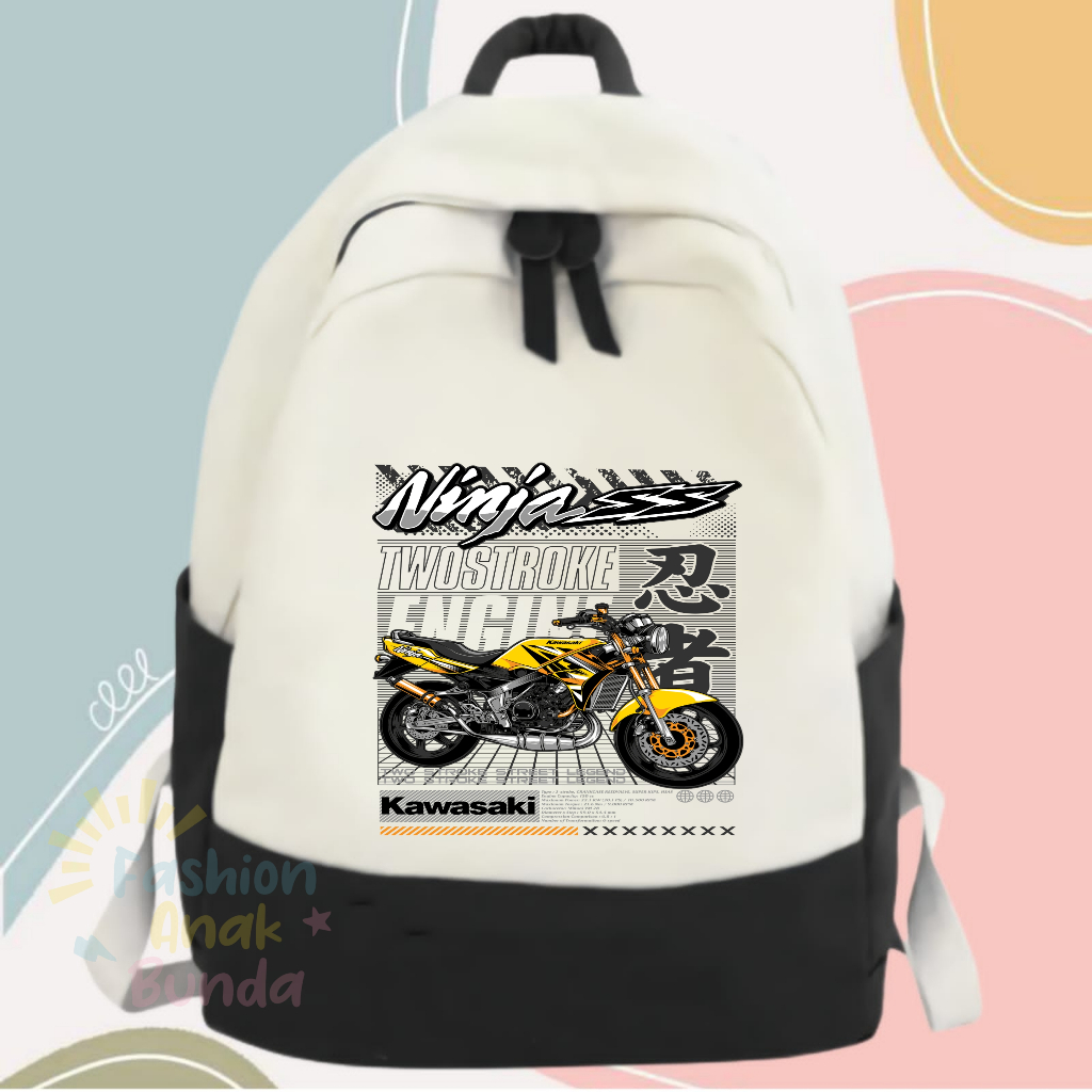 Jual BACKPACK Tas Ransel Anak Sekolah TK SD Motif Motor Kawasaki Ninja ...