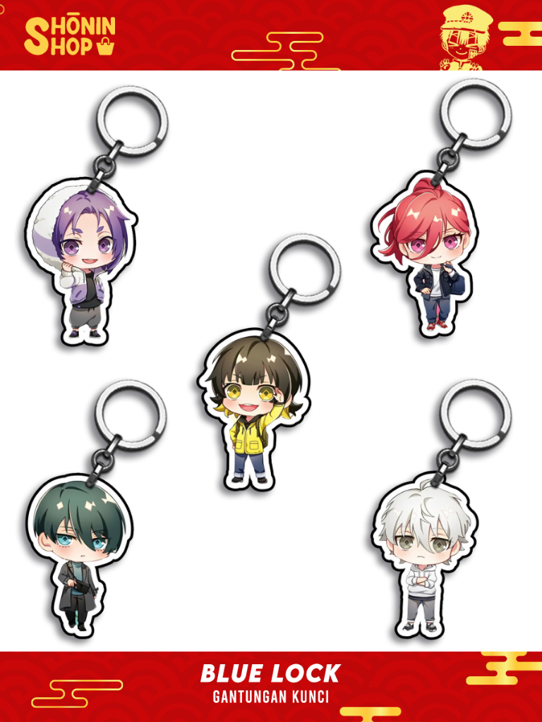 Jual [BELI 3 GRATIS 1] Gantungan Kunci Anime Blue Lock | Chibi Blue ...