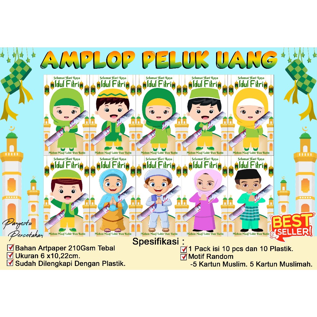 Jual 10pcs Amplop Lebaran Peluk | Amplop Lebaran Unik | Amplop Lebaran ...