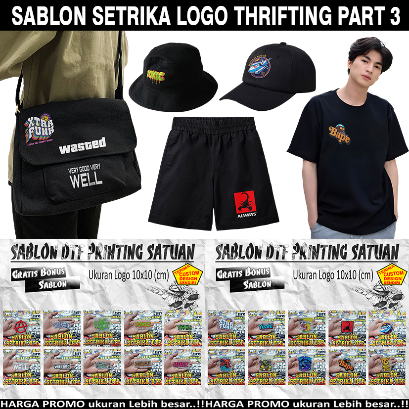 Jual Sablon Kaos DTF Thrift Part 3 logo sablon setrika satuan sablon ...
