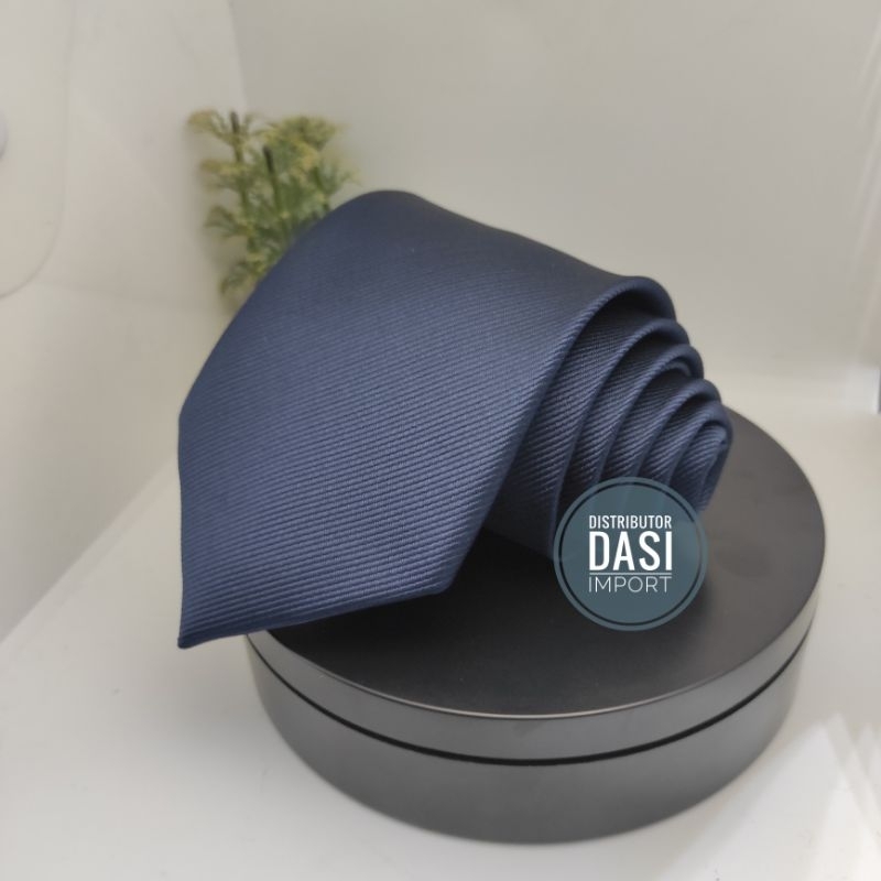 Jual Dasi Pria Dasi Kantor Dasi Motif Salur Halus Biru Dongker 3inci ...