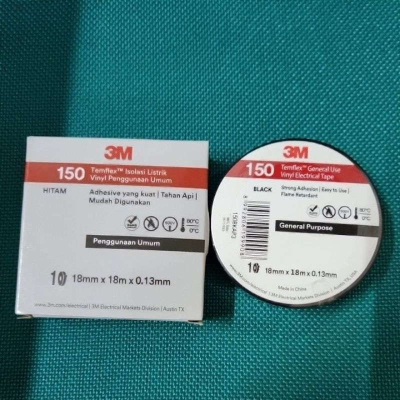 Jual Isolasi 3M TemFlex 150 tipe baru isolasi listrik 3M 1258JR Ori | Shopee Indonesia