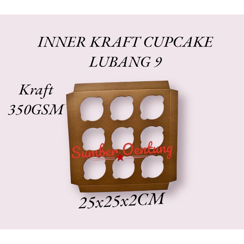 Jual INNER KRAFT CUPCAKE LUBANG 9 KARDUS BOX KOTAK HAMPERS SOUVENIR | Shopee Indonesia