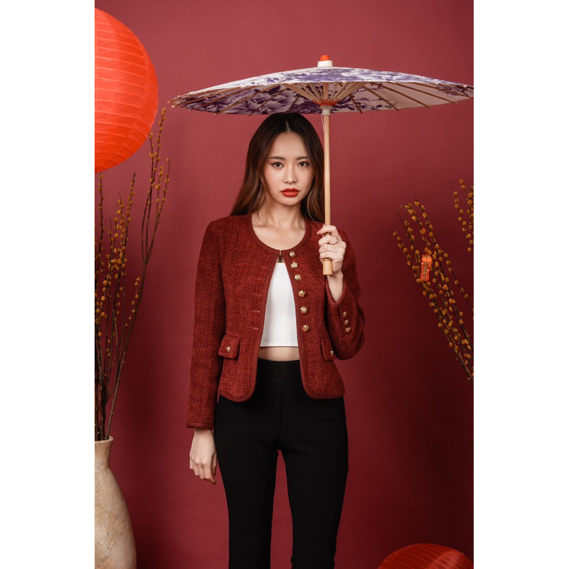 Jual [JENN&ROSE] Hye-Jin Tweed Blazer / Korean Blazer | Shopee Indonesia