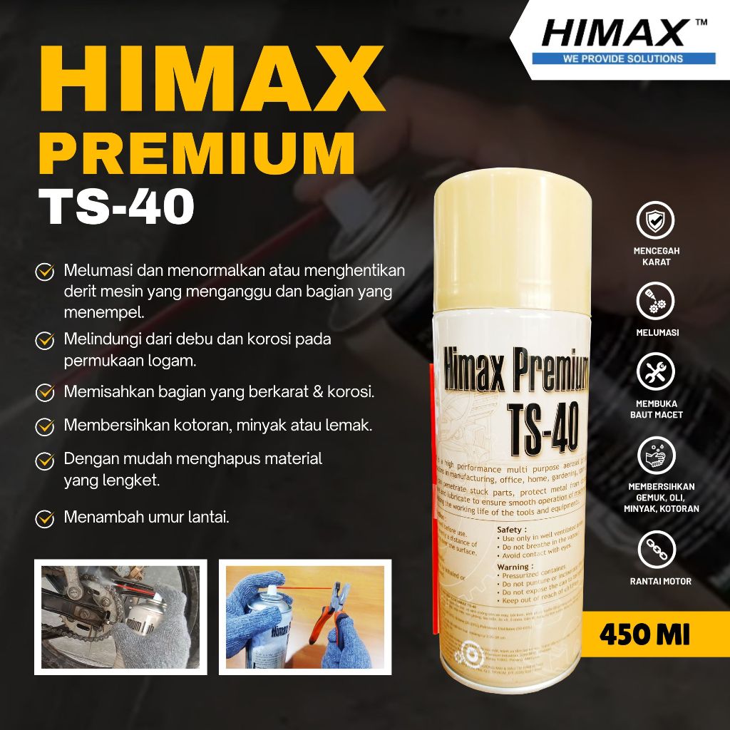 Jual HIMAX Premium TS-40 Full Penetrant Oil/WD40/Pembersih Anti Karat ...