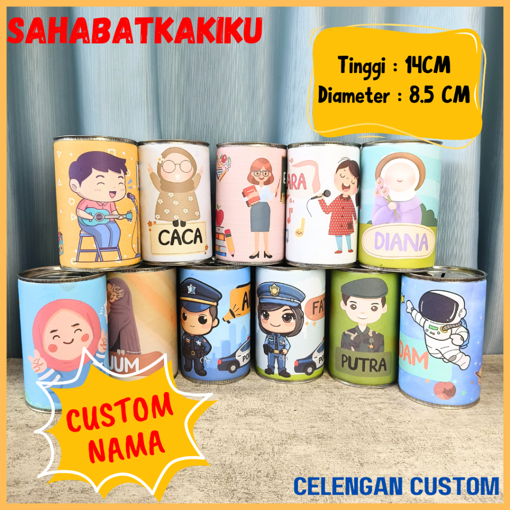 Jual Celengan Custom Nama Anak / Celengan Profesi / Souvenir Ulang ...