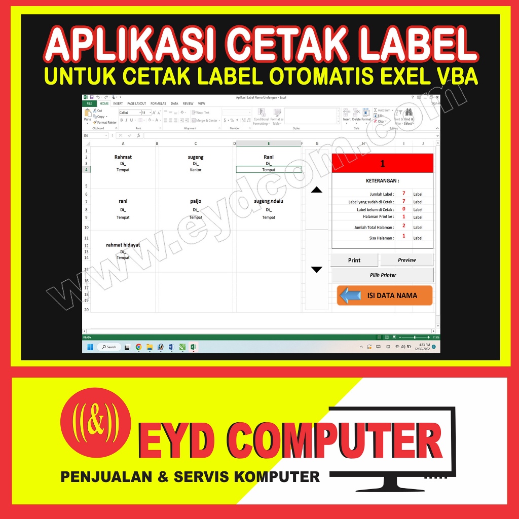 Jual PROGRAM PRINT LABEL UNDANGAN OTOMATIS SOFTWARE APLIKASI | Shopee ...