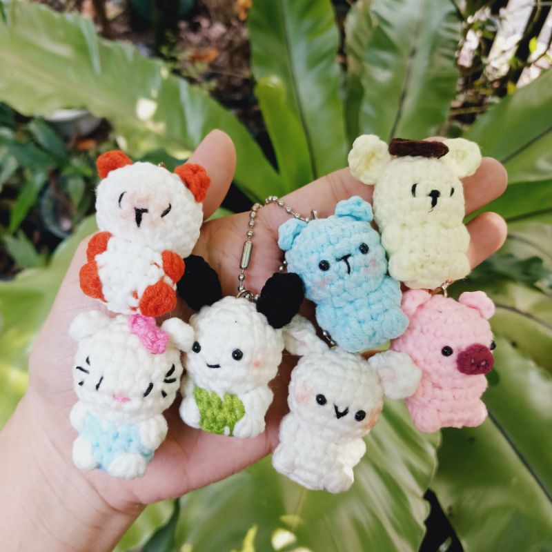 Jual Mini Amigurumi keychain || Boneka rajut mini || gantungan kunci ...