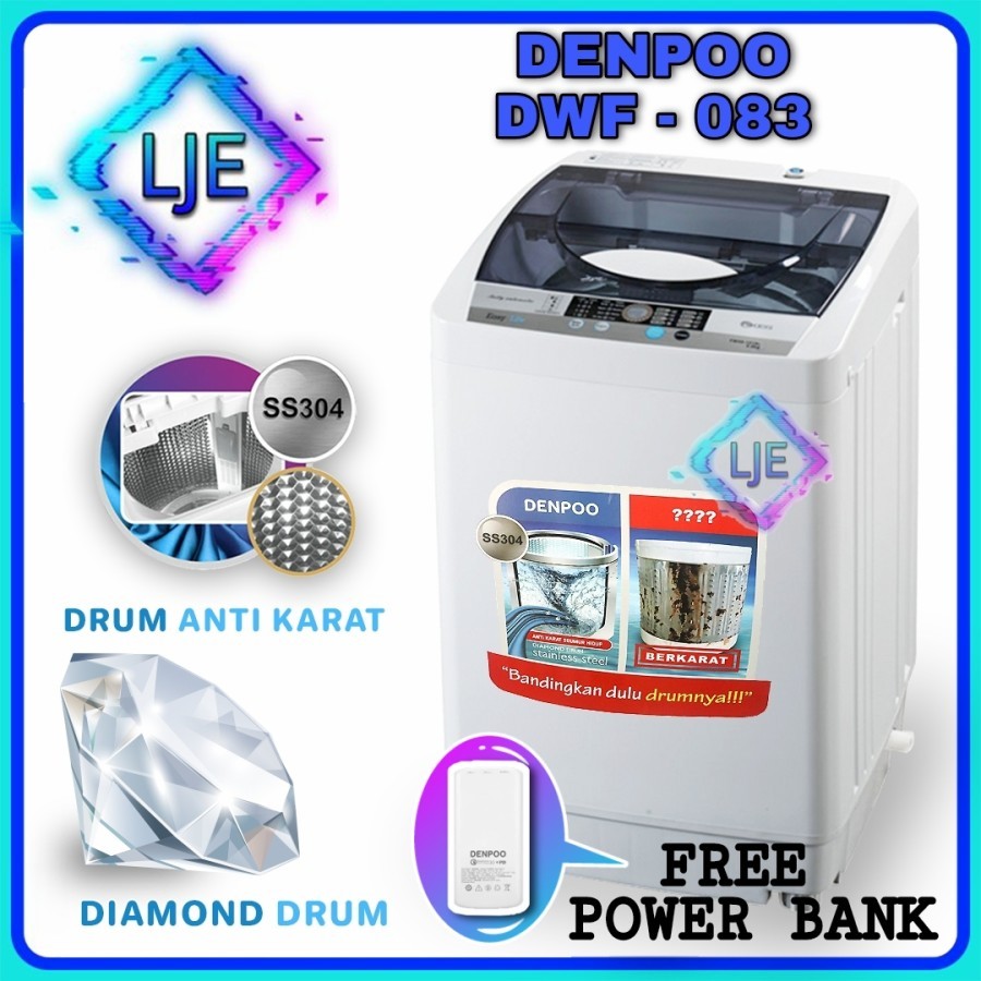 Jual Mesin Cuci 1 Tabung 8 Kg Top Loading Full AutomatisDenpoo DWF 083 HT | Shopee Indonesia