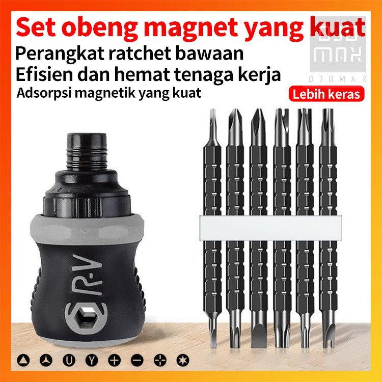 Jual DJDMax Set Obeng 13-In-1, Kepala Hisap Magnetik Multi-Bilah Multifungsi, Obeng Portabel ...