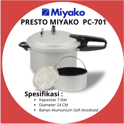 Jual MIYAKO PANCI PRESTO PC-701 24CM 7LITER/PC701/PC 701/PRESTO PC701 MIYAKO/PRESTO MIYAKO ...