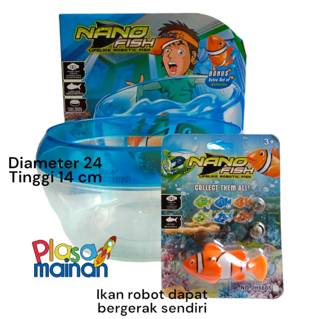 Jual Aquarium Dan Ikan Robot BO - Nano Robotic Fish - Ages 3+ | Shopee ...