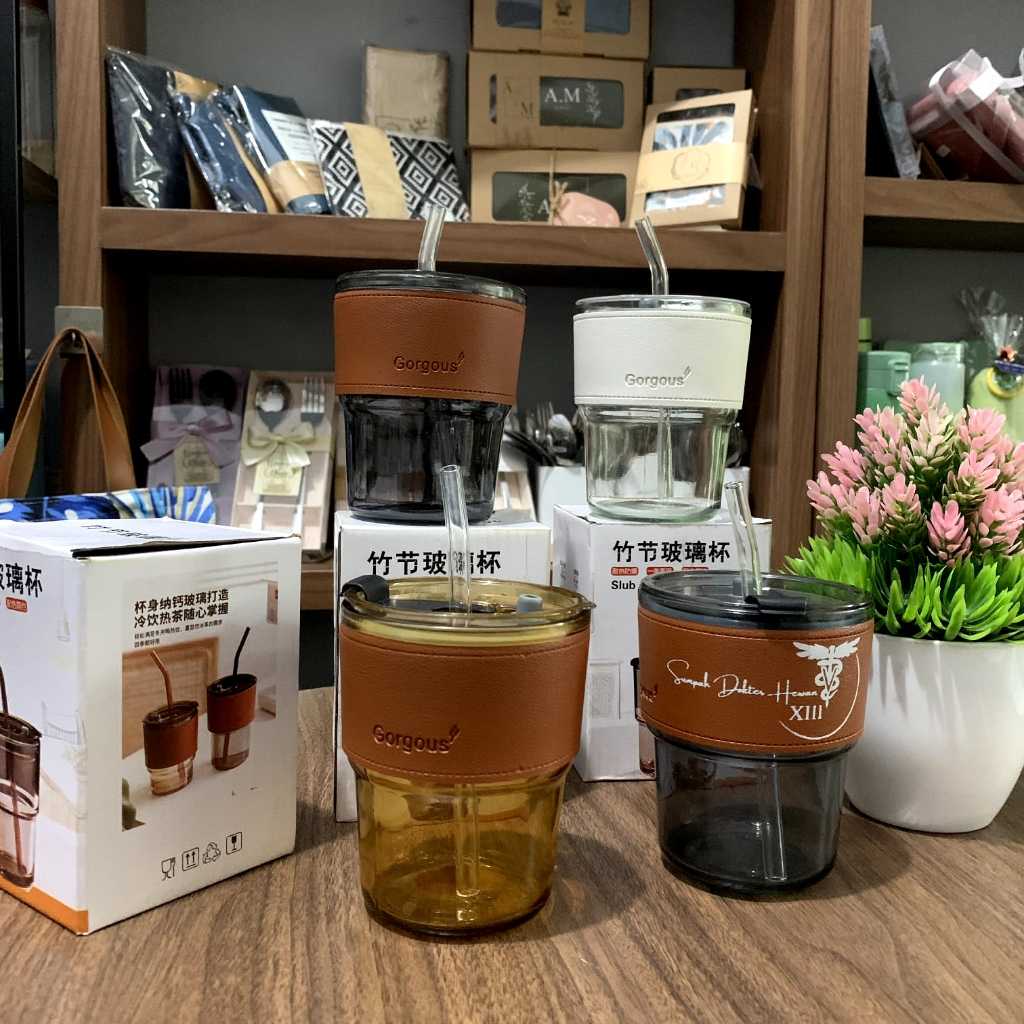 Jual Gelas Gorgous Aestetic BOX Thumbler Kaca Coffee | Shopee Indonesia