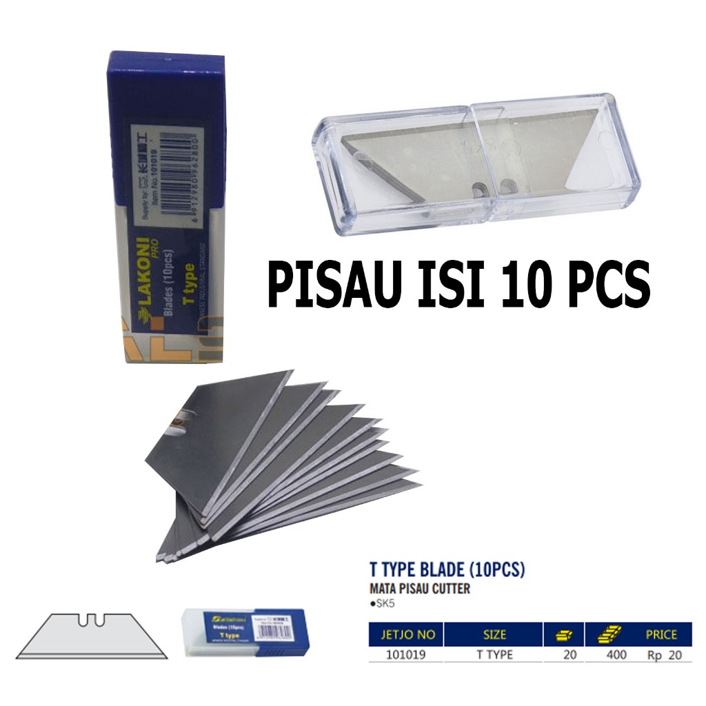 Jual Blade Cutter Aluminium Mata Pisau Cutter T-Type isi 10pcs merk ...
