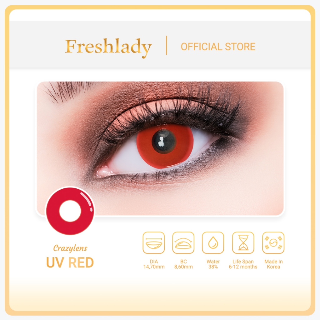 Jual FRESHLADY Softlens Crazy Lens UV Red - Cosplay Halloween Soflens ...
