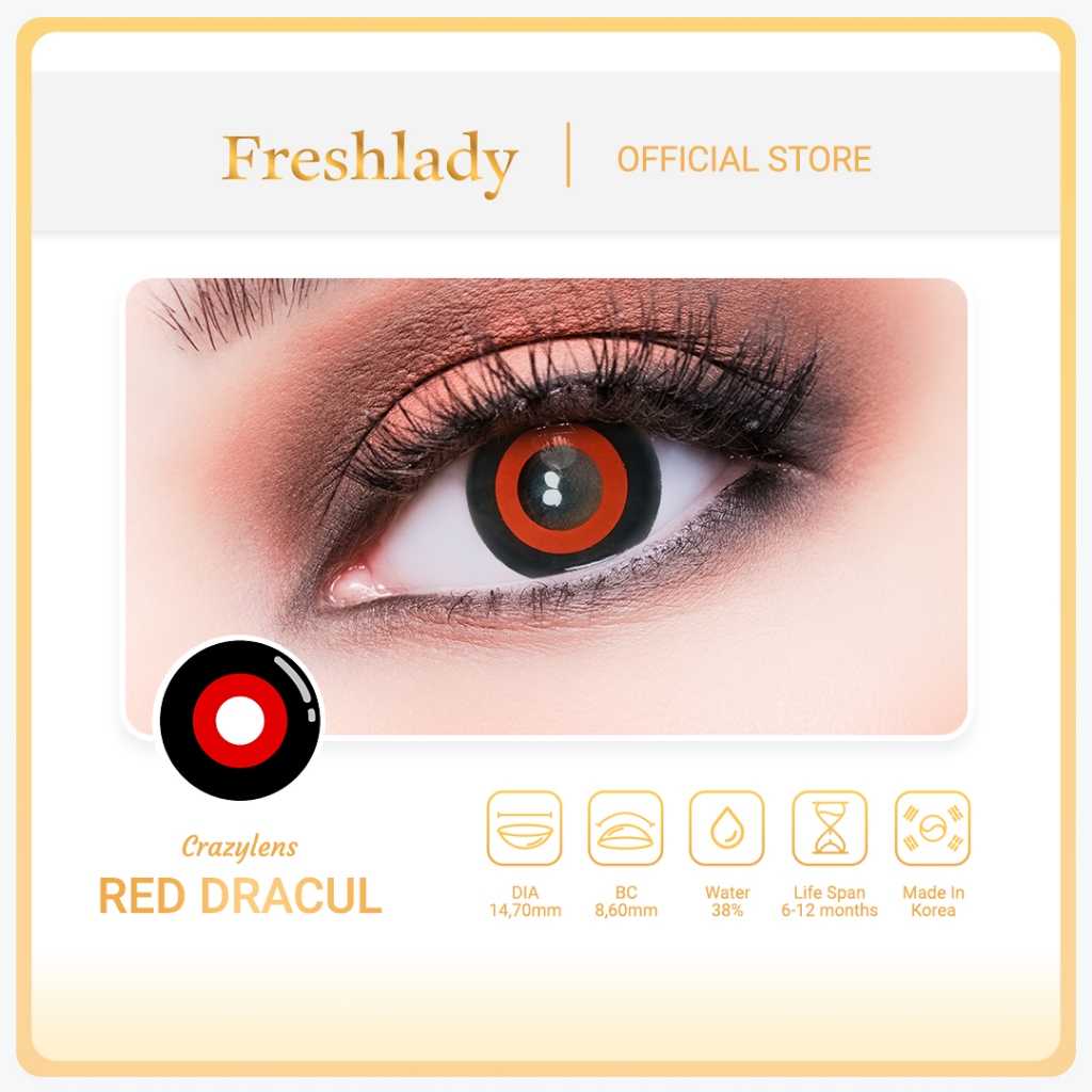 Jual FRESHLADY Softlens MERAH RED Cosplay Dracula Blood Halloween Anime ...