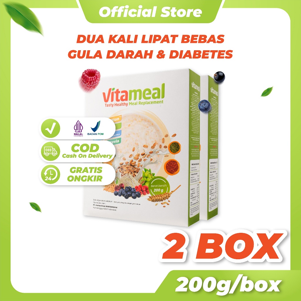 Jual VITAMEAL 2 Box Sereal Pengganti Nasi Bantu Mengontrol Gula Darah ...