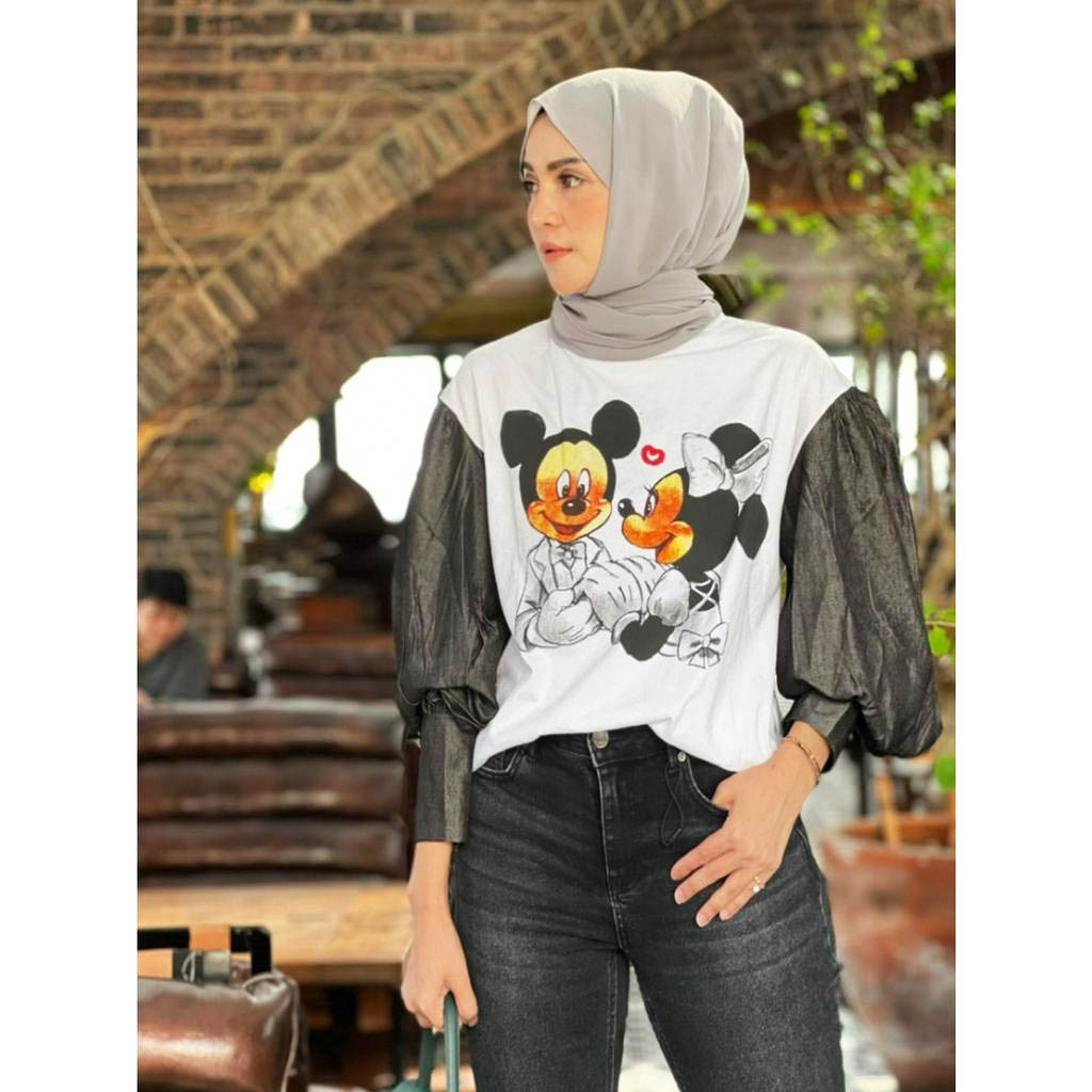 Jual VAMEL-KAOS OVERSIZE TANGAN BALON WANITA BAHAN COTTON COMBAD 30S ...