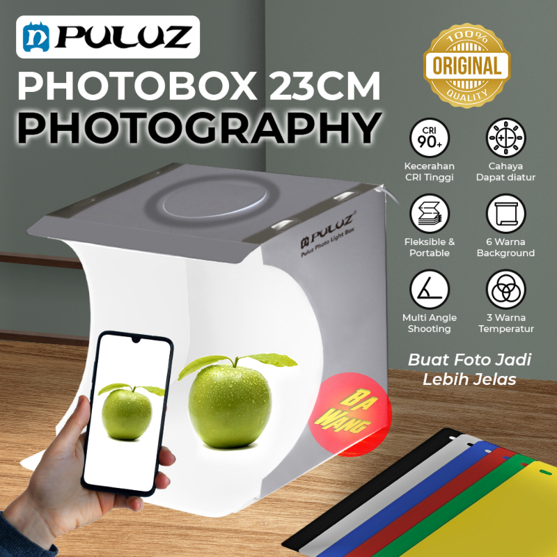 Jual PULUZ Foto Photo Ring Light Box 23cm 72 LED Photobox FotoBox Mini ...