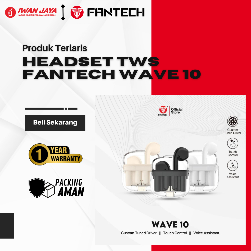 Jual HEADSET TWS FANTECH WAVE 10 | Shopee Indonesia