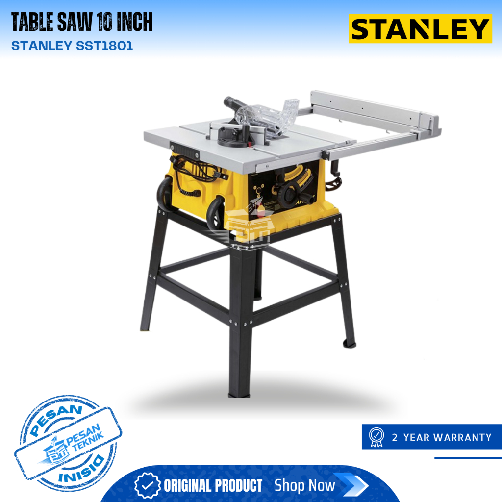 Jual Mesin Meja Potong 10" 1800W Table Saw 10inch STANLEY SST1801 ...